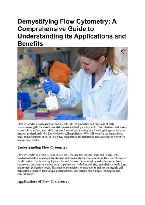 Flow Cytometry Guide To Understanding Applications And Benefits The