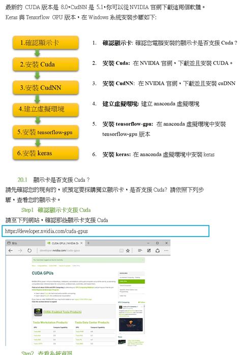 tensorflow gpu版本：step by step安裝步驟 tensorflow keras深度學習人工智慧實務應用