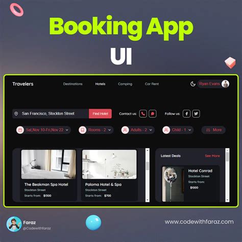 Create A Stunning Booking App UI With HTML CSS And JavaScript Source