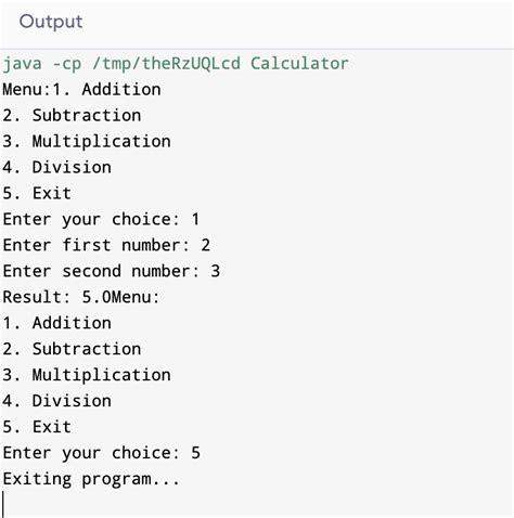 menu driven program in java coding ninjas