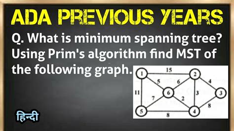 what is mst using prim s algorithm find minimum spanning tree of the following graph youtube