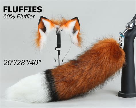 Red Fox Tail Plug And Ear Set Fox Ear Fluffy Wolf Tail Butt Etsy