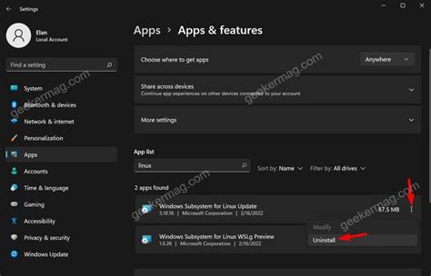 How To Uninstall Windows Subsystem For Linux Wsl On Windows 11
