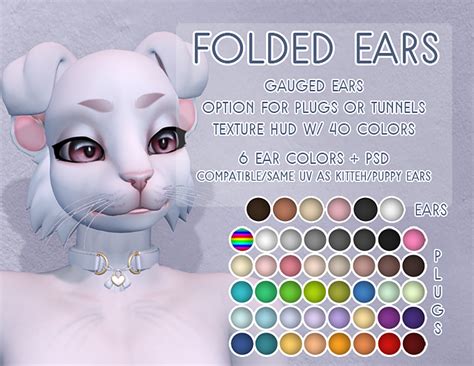 Second Life Marketplace Wickedpup Folded Ears Modkit