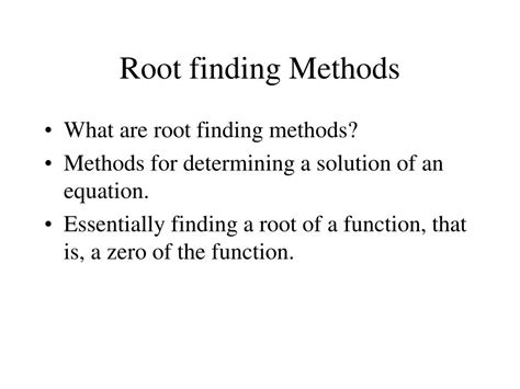 ppt root finding methods powerpoint presentation free download id 693137