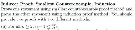 solved indirect proof smallest counterexample induction prove one statement using smallest