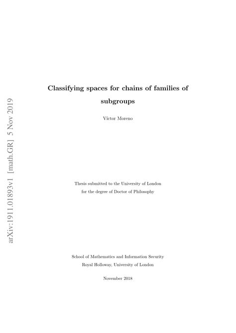 pdf classifying spaces for chains of families of subgroups