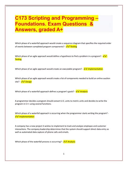 Top QUALITY 2024 2025 EXAM REVIEW C173 Scripting And Programming