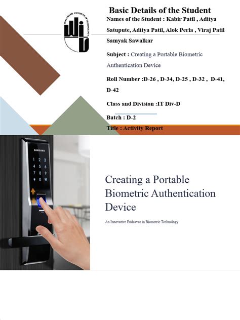 creating a portable biometric authentication device pdf biometrics authentication