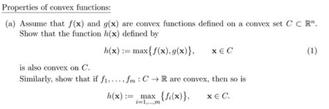 solved properties of convex functions a assume that f x