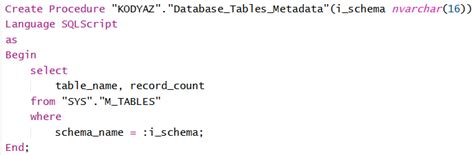 Create Procedure On Sap Hana Using Sqlscript And Execute