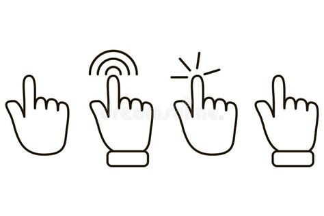 Touch Hand Finger Vector Icon Screen Choose Click Push Tap Touch
