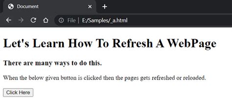 how do i refresh a page using javascript
