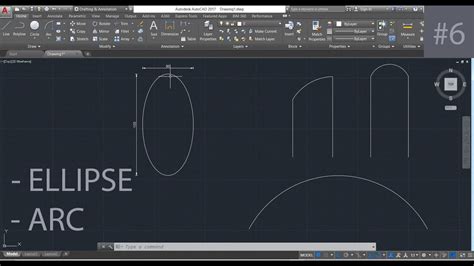 6 ellipse arc autocad full tutorial for beginners [alfa design] youtube