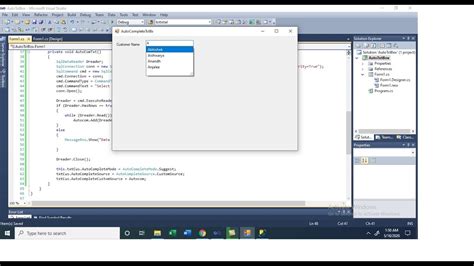 How To Create A AutoComplete Text Box In C With MSSQL Server Database