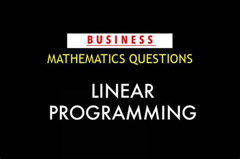 questions on linear programming hs tutorial