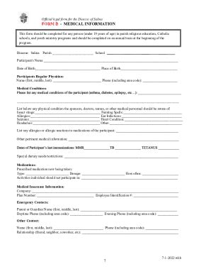 Fillable Online Appendix BDiocesan Forms Fax Email Print PdfFiller