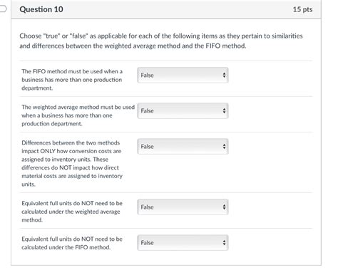 solved choose true or false as applicable for each of