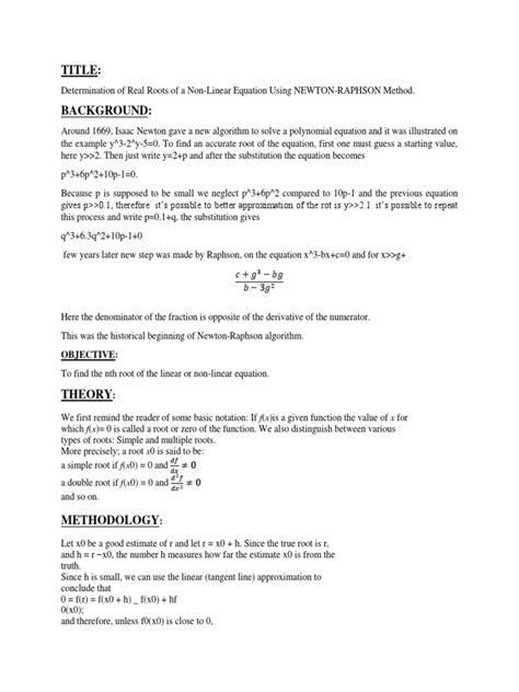newton raphson method pdf mathematical logic mathematical objects
