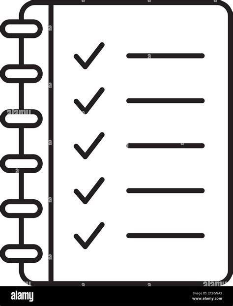 Notebook With Check Marks Icon Over White Background Line Style