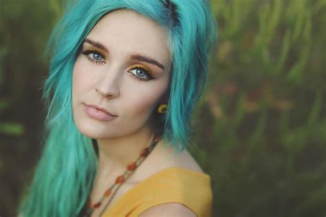 Wallpaper Id 1400525 Dyed Hair Women Teal 1080p Green Hair Green Portrait S Hair
