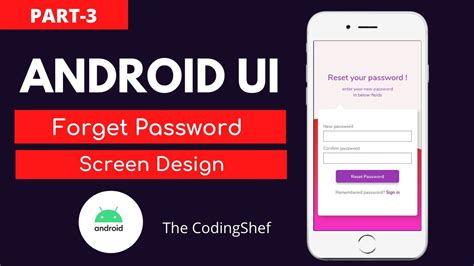 Forget Password Android UI Screen Android UI Design Part 3 YouTube