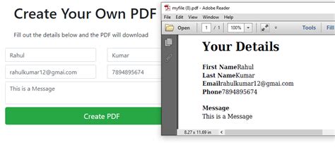 how to create a pdf using php