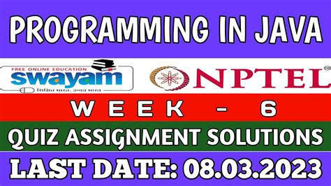 nptel programming in java week 6 quiz assignment solutions💡 swayam jan 2023 iit kharagpur