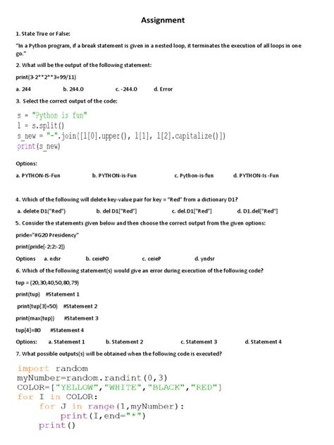 assignment extra questions pdf control flow c programming language