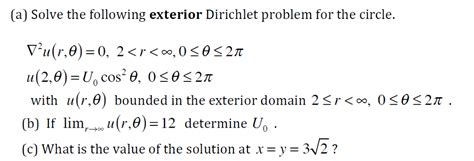 solved a solve the following exterior dirichlet problem