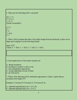 Adrian S AP CSA Modulo Operator In JAVA Exercises High School U1L6