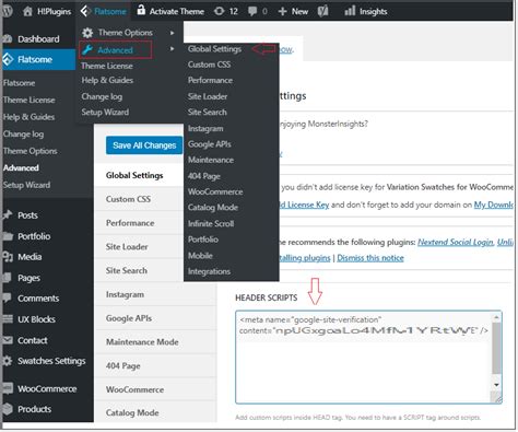 How To Add Google Search Console To Wordpress In Flatsome Wpcred