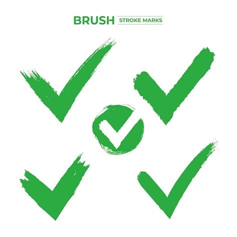 Premium Vector Check Marks Brushed Set Vector Illustration