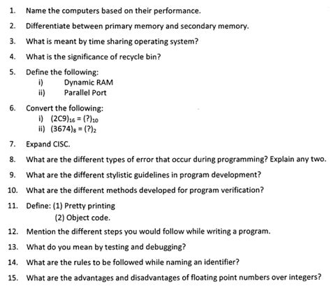 cbse class 11 computer science question paper set a