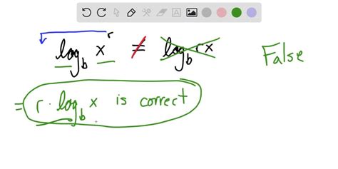 solved determine whether each statement of a logarithmic property is true or false if it is
