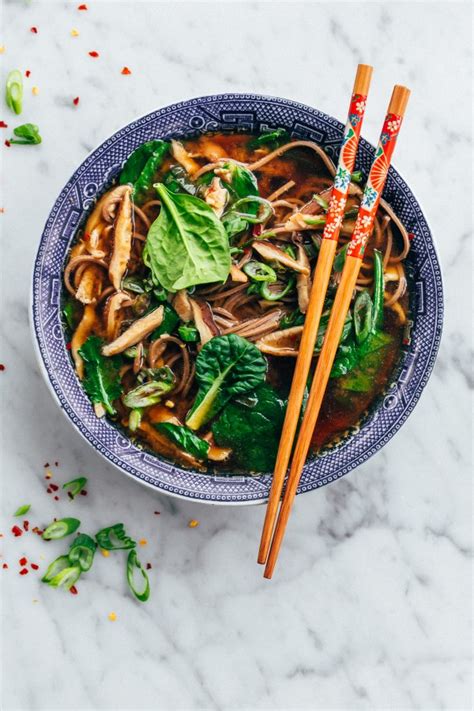 Shiitake And Spinach Miso Soup A Beautiful Plate