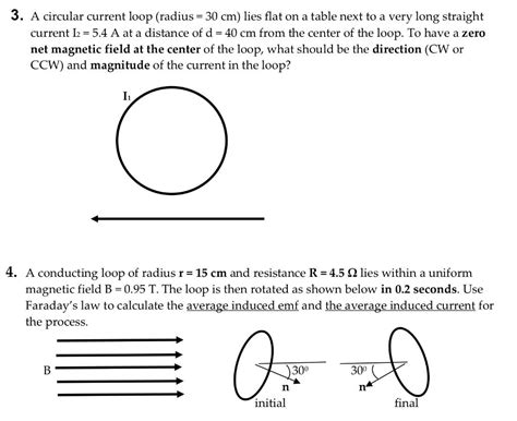 solved 3 a circular current loop radius 30 cm lies flat