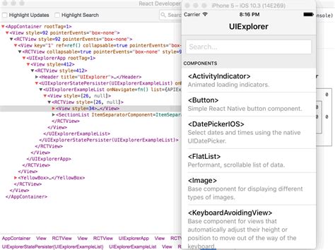 using react devtools with react native