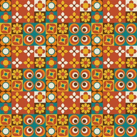 Retro Floral Tile Geometric Seamless Pattern 1156909 Vector Art At Vecteezy