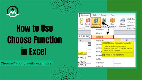 how to use choose function in excel choose function with examples earn and excel