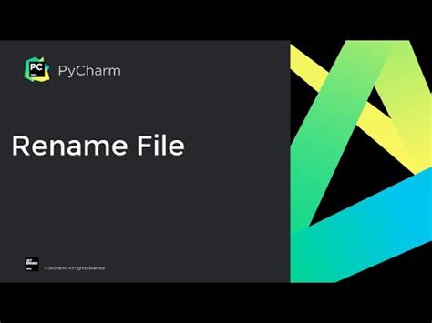 How To Use Refactor To Rename A File And Its References In PyCharm