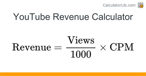 YouTube Revenue Calculator Online Calculator