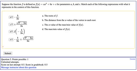 solved suppose f is a quadratic function that has roots at x