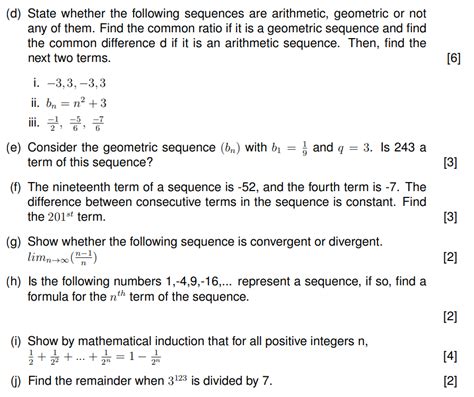 solved d state whether the following sequences are