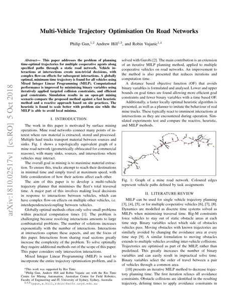 multi vehicle trajectory optimisation on road networks deepai