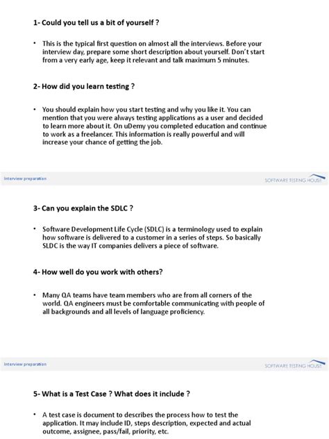 software testing interview questions presentation pdf