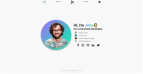 Portfolio Template For Developers Build In React
