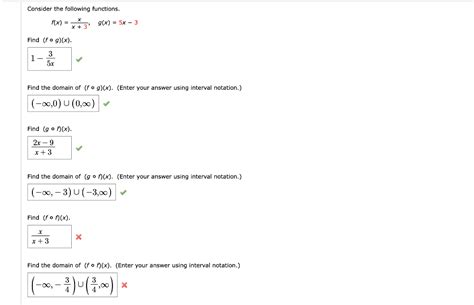 solved consider the following functions f x x2 g x