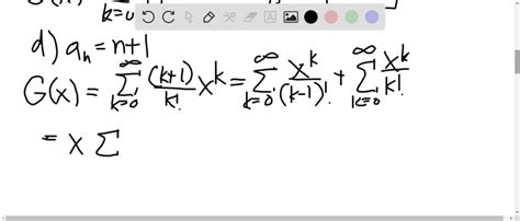 find a closed form for the exponential generating function for the sequence {an} where a an 2