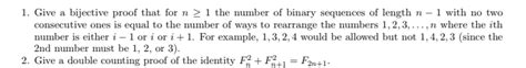 1 give a bijective proof that for n≥1 the number of